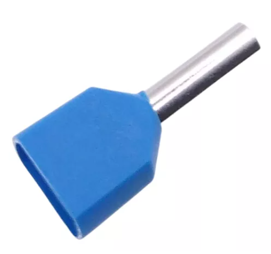 TERMINAL TUBULAR DIN DUPLO 2.5MM2 AZUL - HIT02510-2 - HELLERMANN - M6 ...